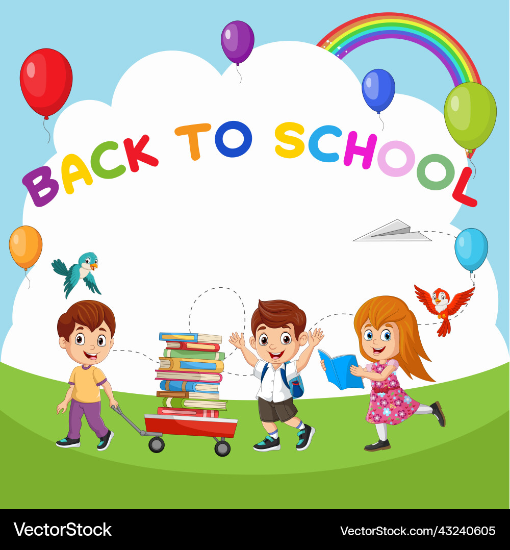 Happy children back to school Royalty Free Vector Image