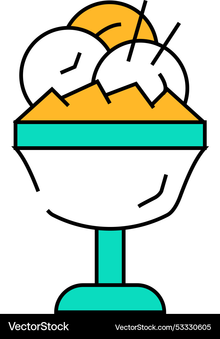 Ice cream mango icon color Royalty Free Vector Image