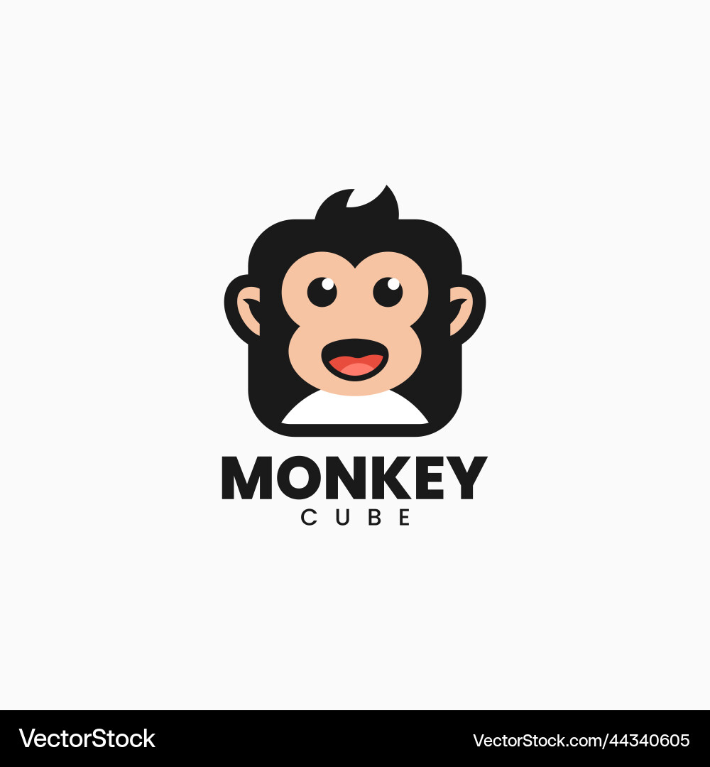 Logo monkey mascot cartoon style Royalty Free Vector Image