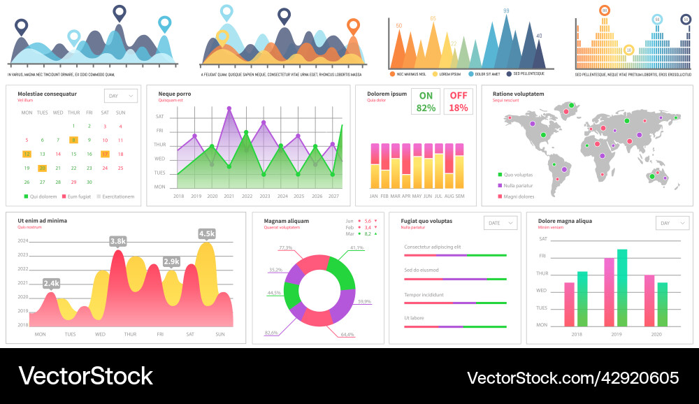 Market diagrams graphic information visualization Vector Image