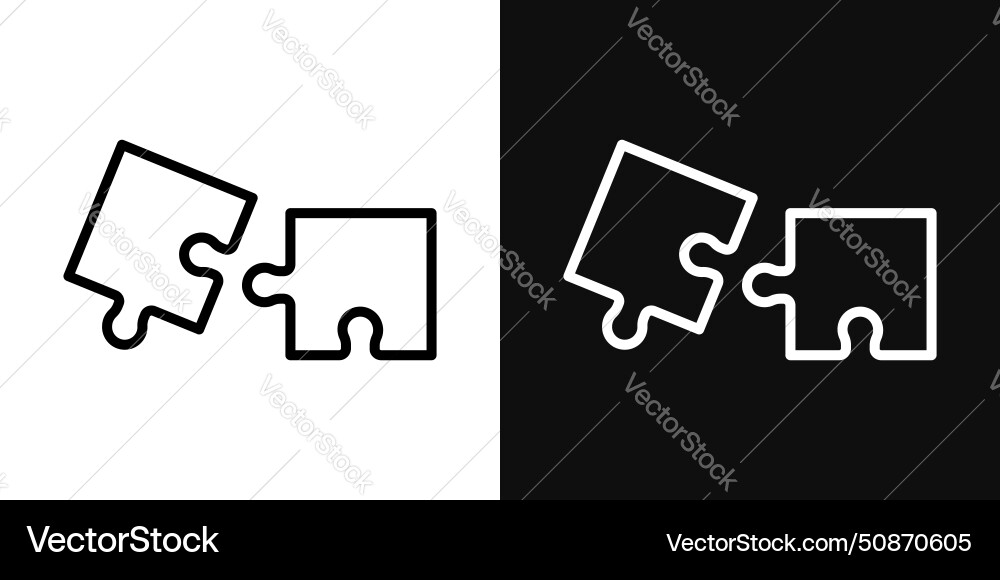 Puzzle icon set piece jigsaw match symbol Vector Image