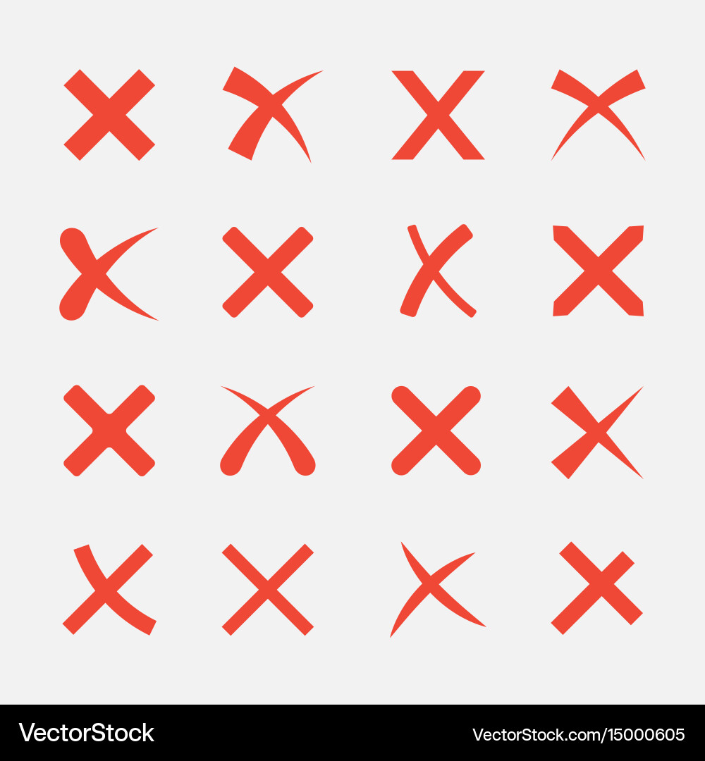 Red Cross Icon Set Royalty Free Vector Image - VectorStock