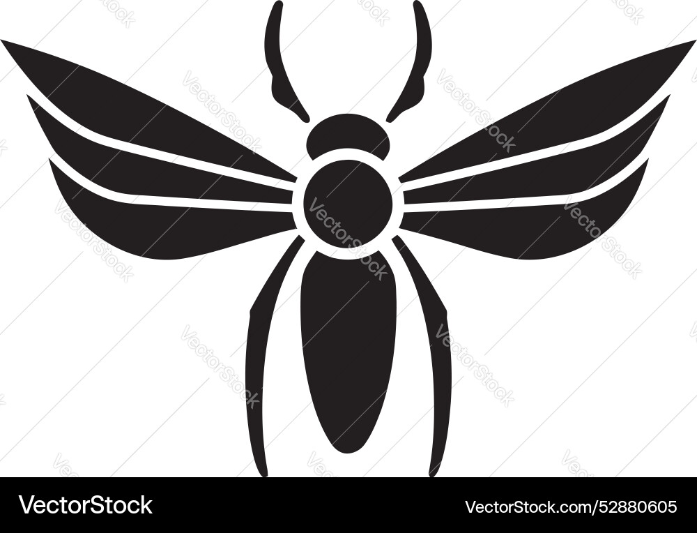 Sculpted Insect Silhouette Chic Stick Badge Vector Image