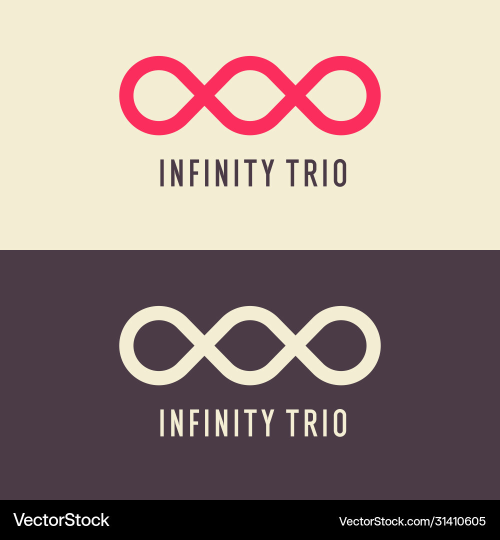Shows infinity trio sign Royalty Free Vector Image