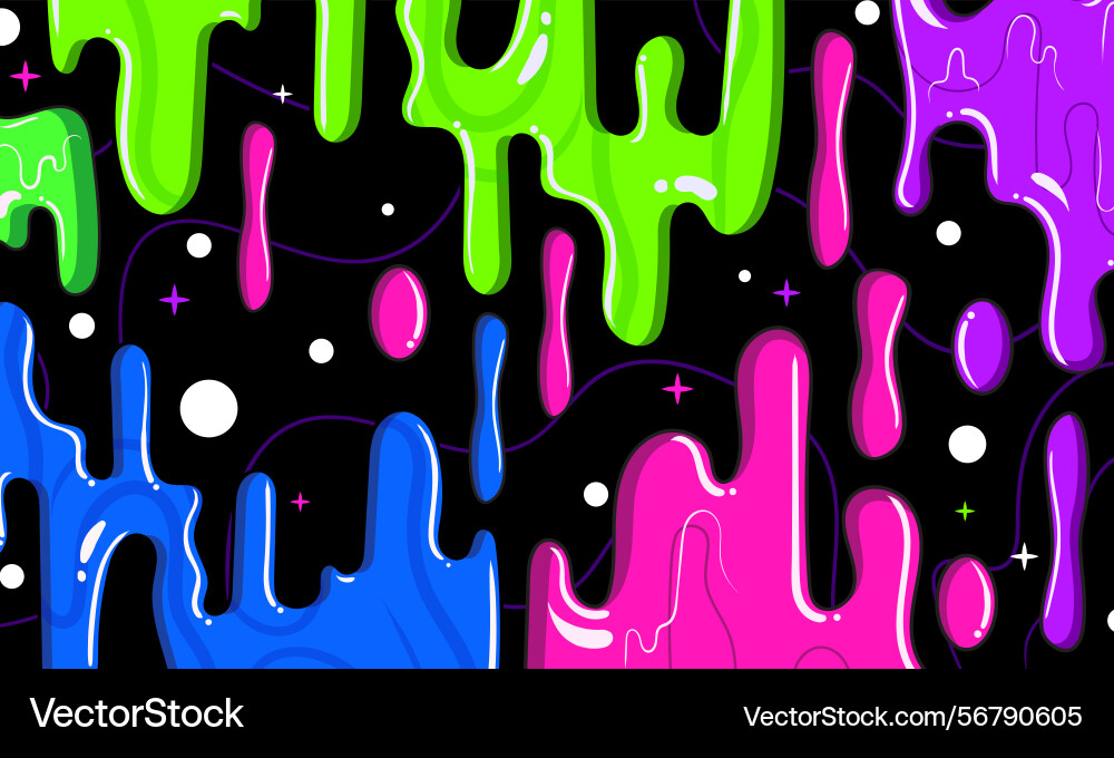 Slime neon color graffiti background Royalty Free Vector