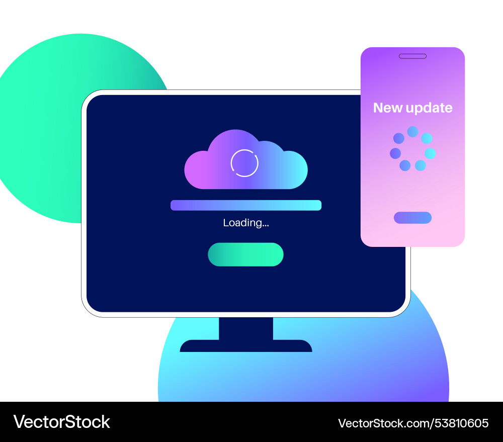 System update concept Royalty Free Vector Image