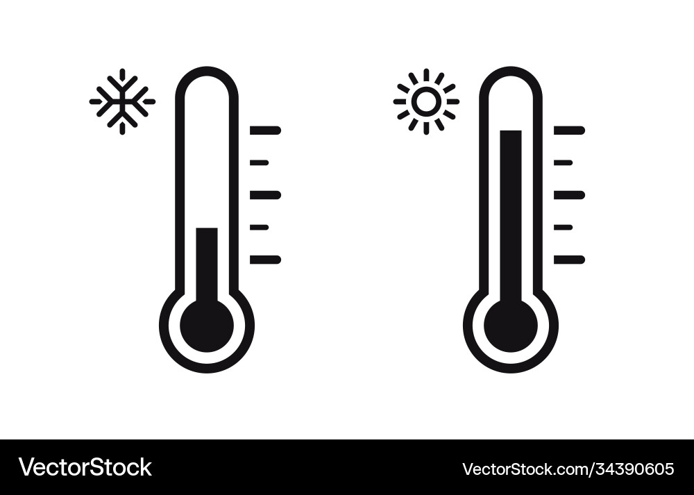 Thermometer Icon Set - Temperature Symbols Vector Image