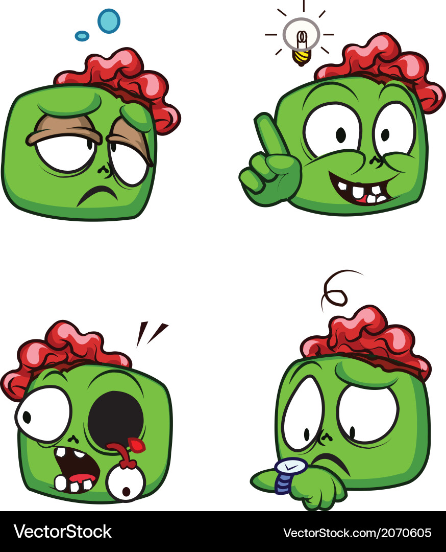 Zombie head cartoon Royalty Free Vector Image - VectorStock