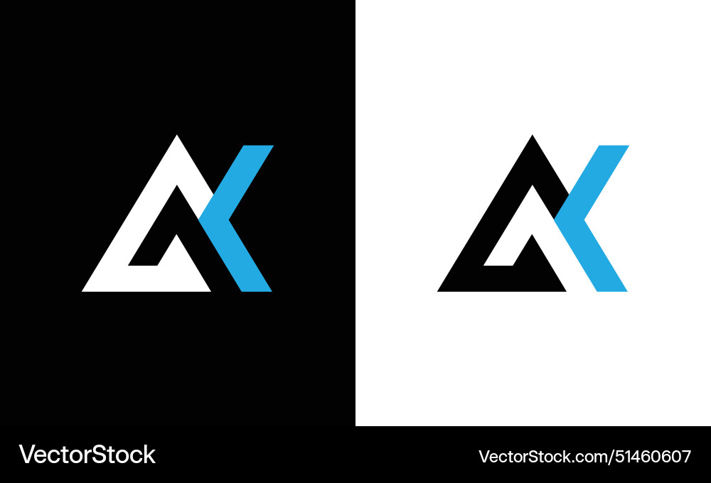 Ak letter logo design Royalty Free Vector Image