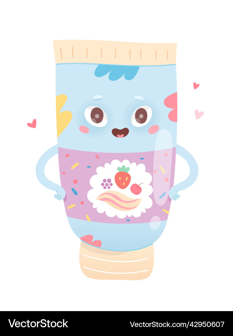 Cute toothpaste character funny wash paste Vector Image
