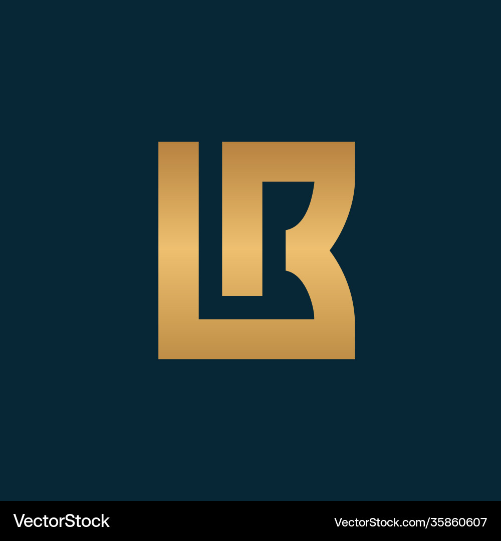 Elegant LB or LR Monogram Logo Royalty Free Vector Image