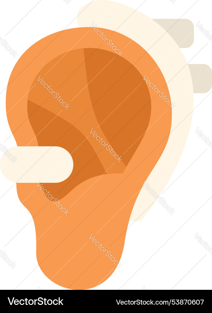 Human ear hearing with modern device aid Vector Image