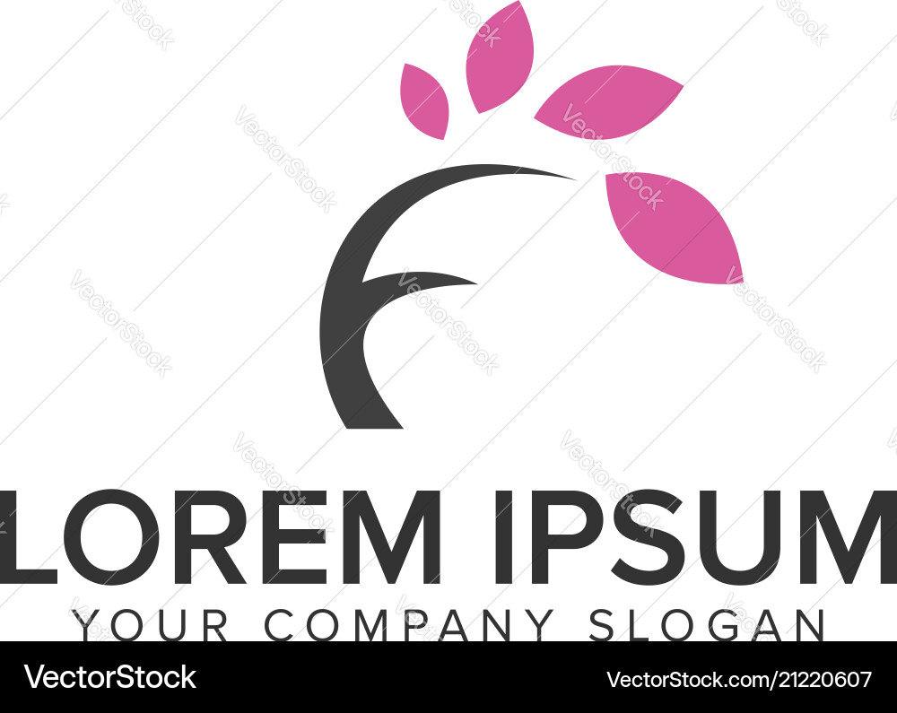 Letter f tree logo design concept template Vector Image