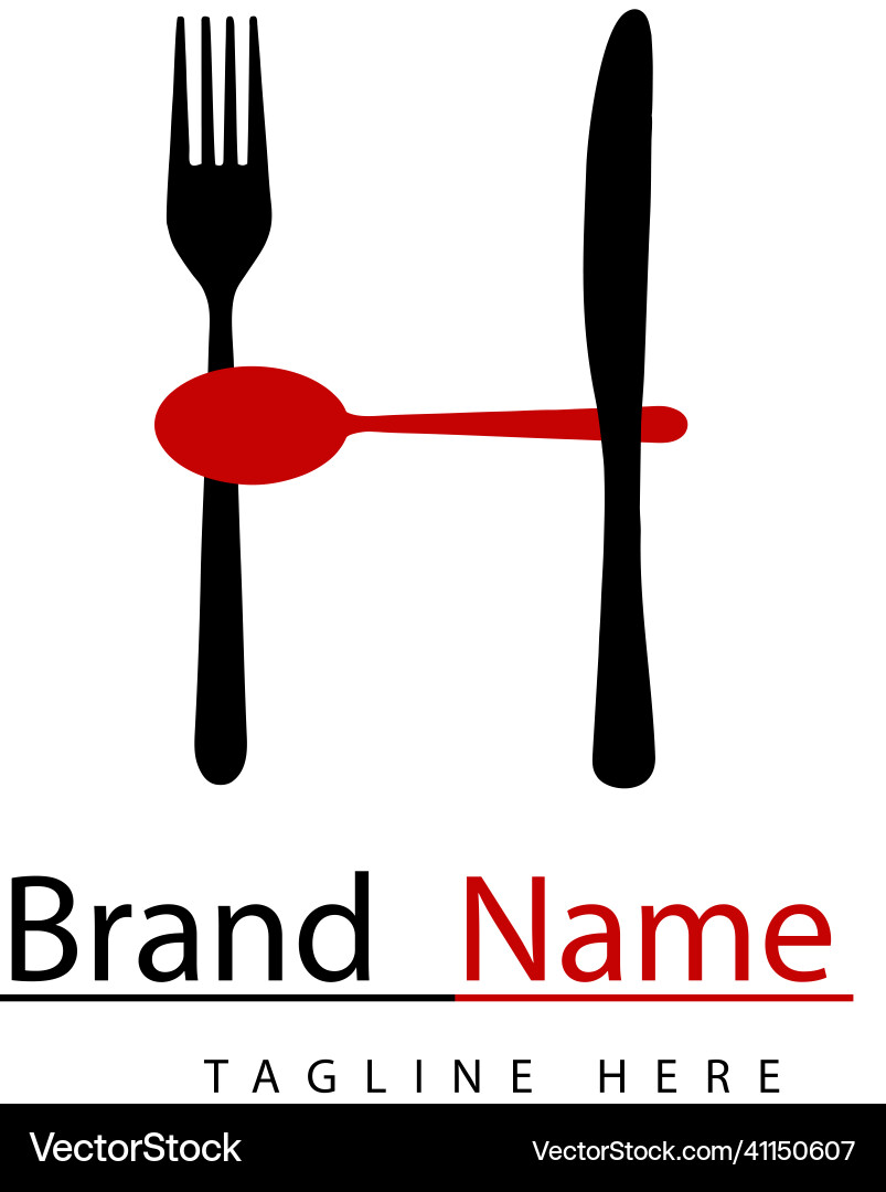 Letter h food logo design template Royalty Free Vector Image