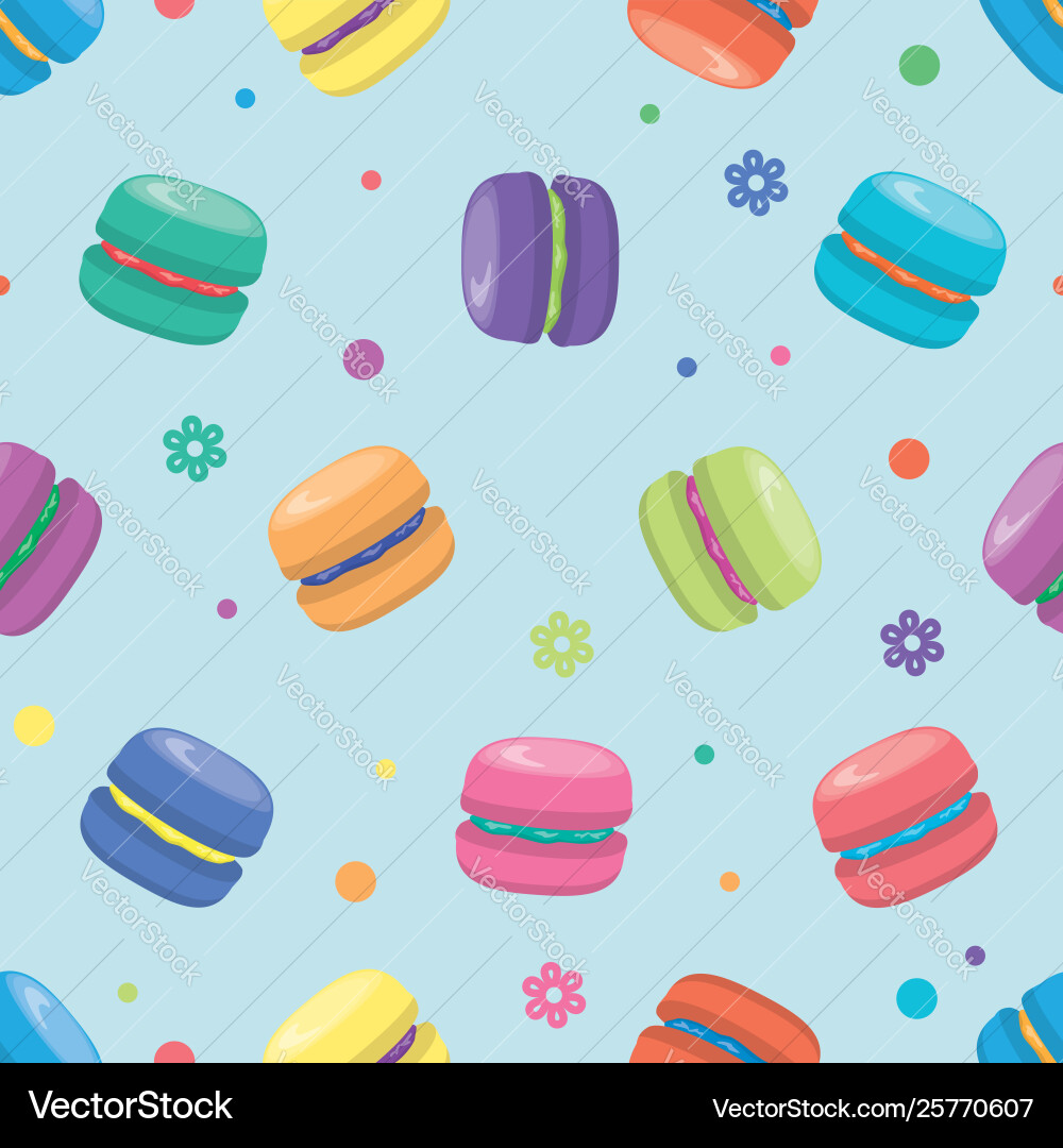 Macaron seamless pattern Royalty Free Vector Image