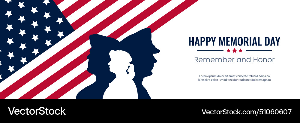Memorial day banner27 Royalty Free Vector Image