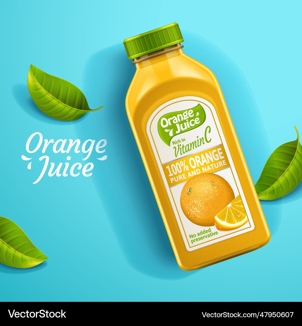 Orange juice package design Royalty Free Vector Image