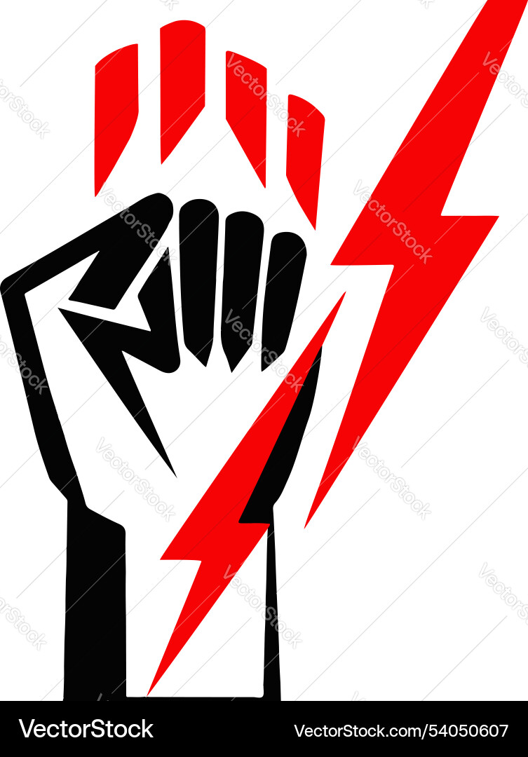 Revolution hand with clenched fist Royalty Free Vector Image