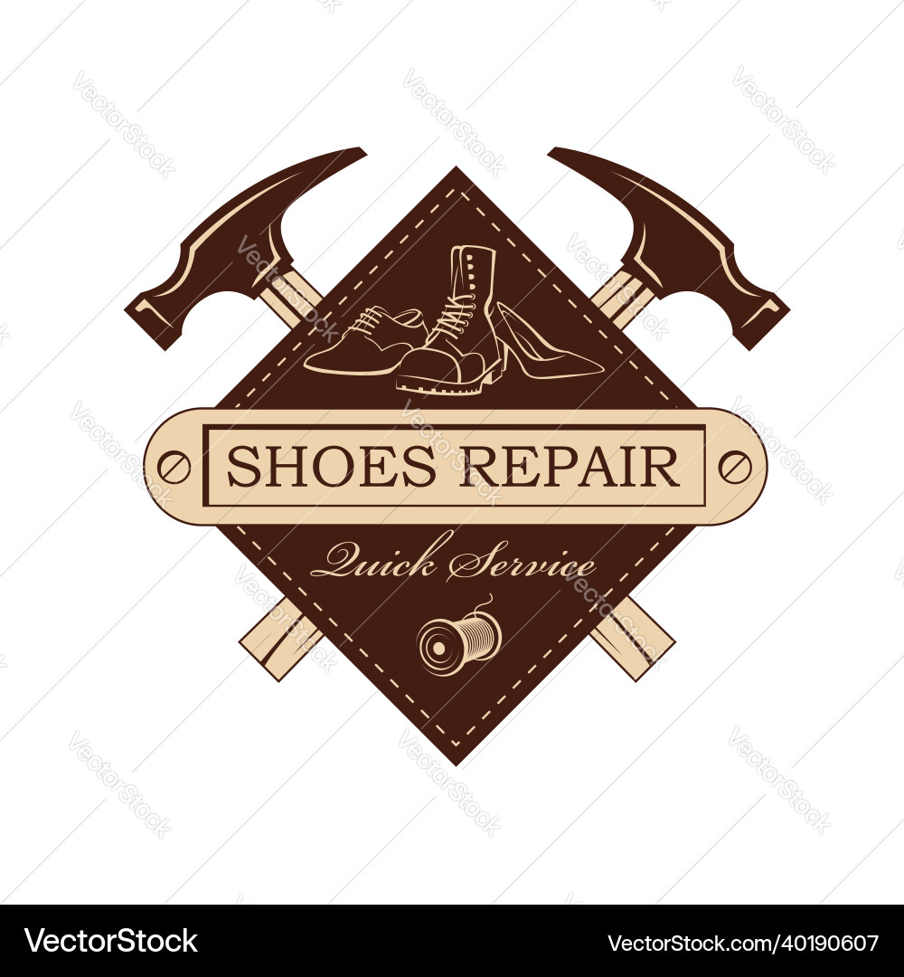 Shoe repair emblem Royalty Free Vector Image - VectorStock