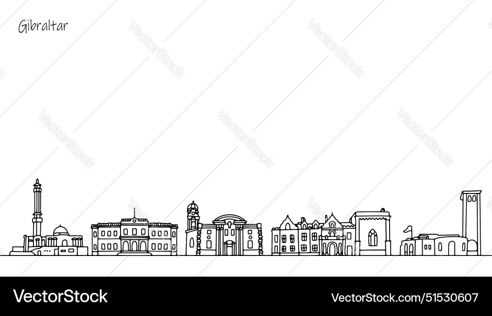 Sights of gibraltar Royalty Free Vector Image - VectorStock