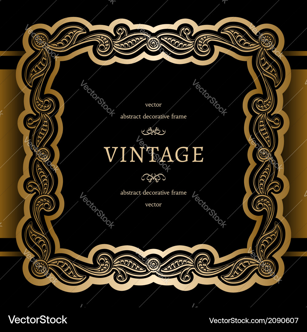 Square gold frame Royalty Free Vector Image - VectorStock