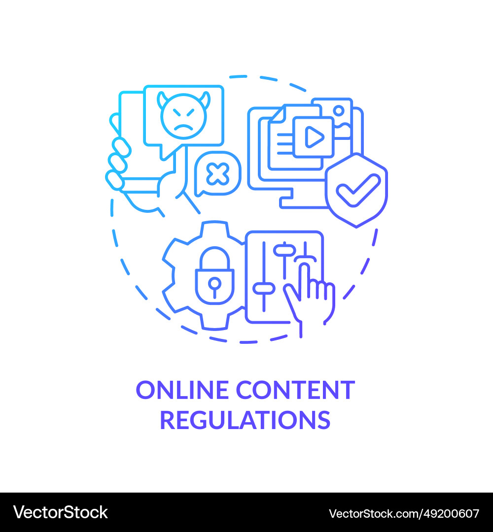 Thin line gradient icon online content Royalty Free Vector