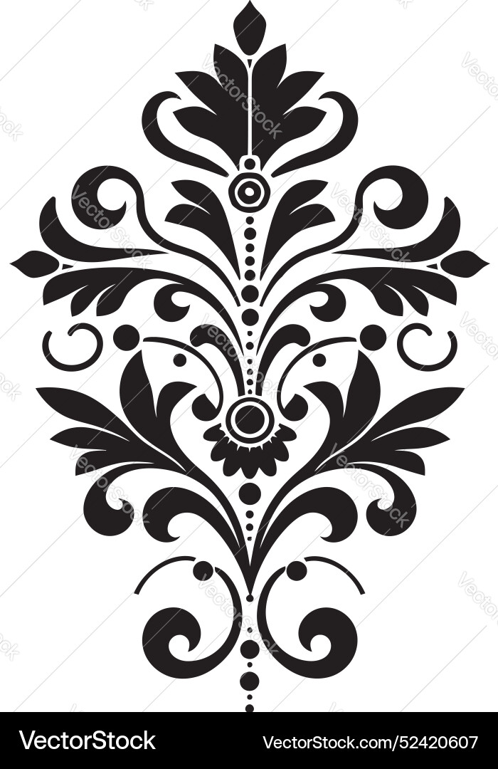 Victorian detailing black filigree design Vector Image