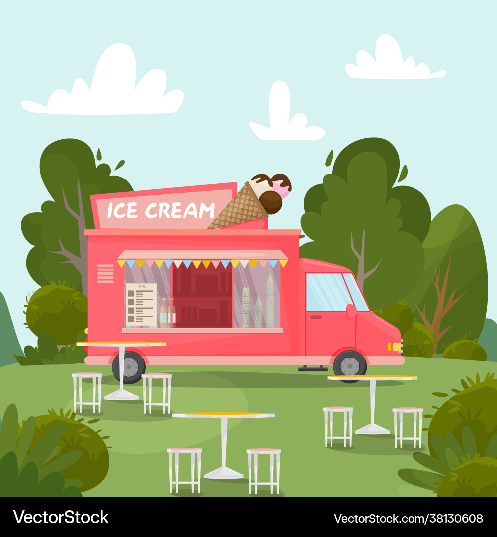 An ice cream van Royalty Free Vector Image - VectorStock