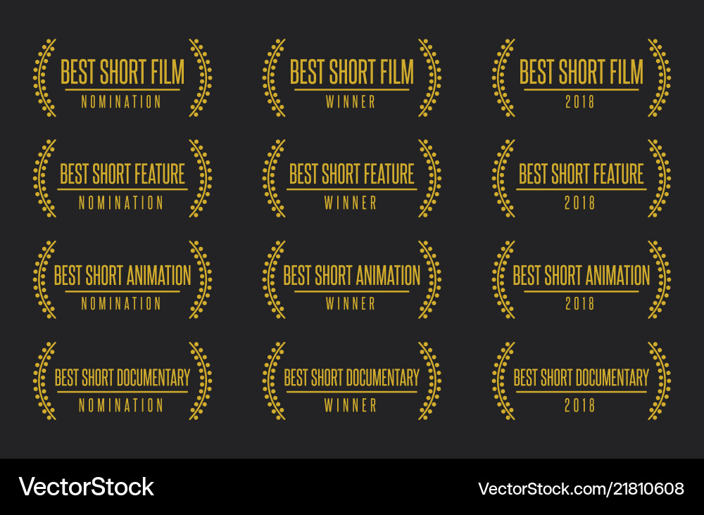 Award Nomination Icon Set - Film & Animation Vector Image