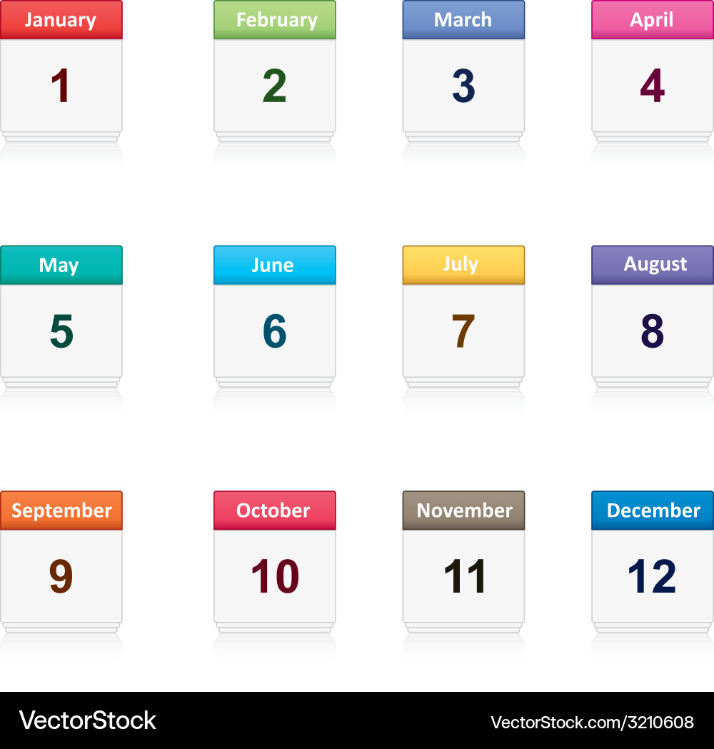 Calendar set Royalty Free Vector Image - VectorStock