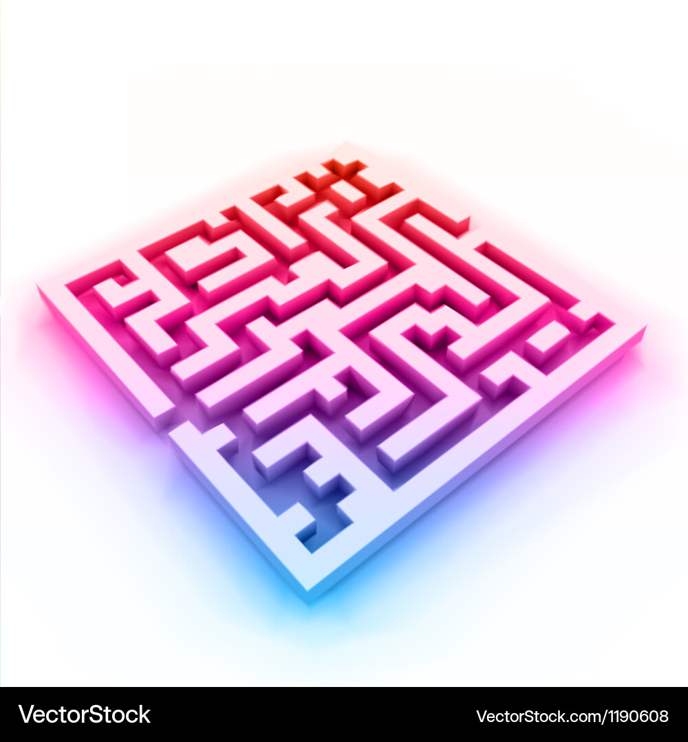 Colorful maze labyrinth Royalty Free Vector Image