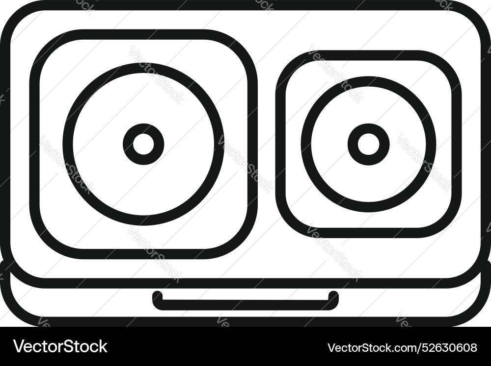 Double induction cooker icon kitchen appliance Vector Image