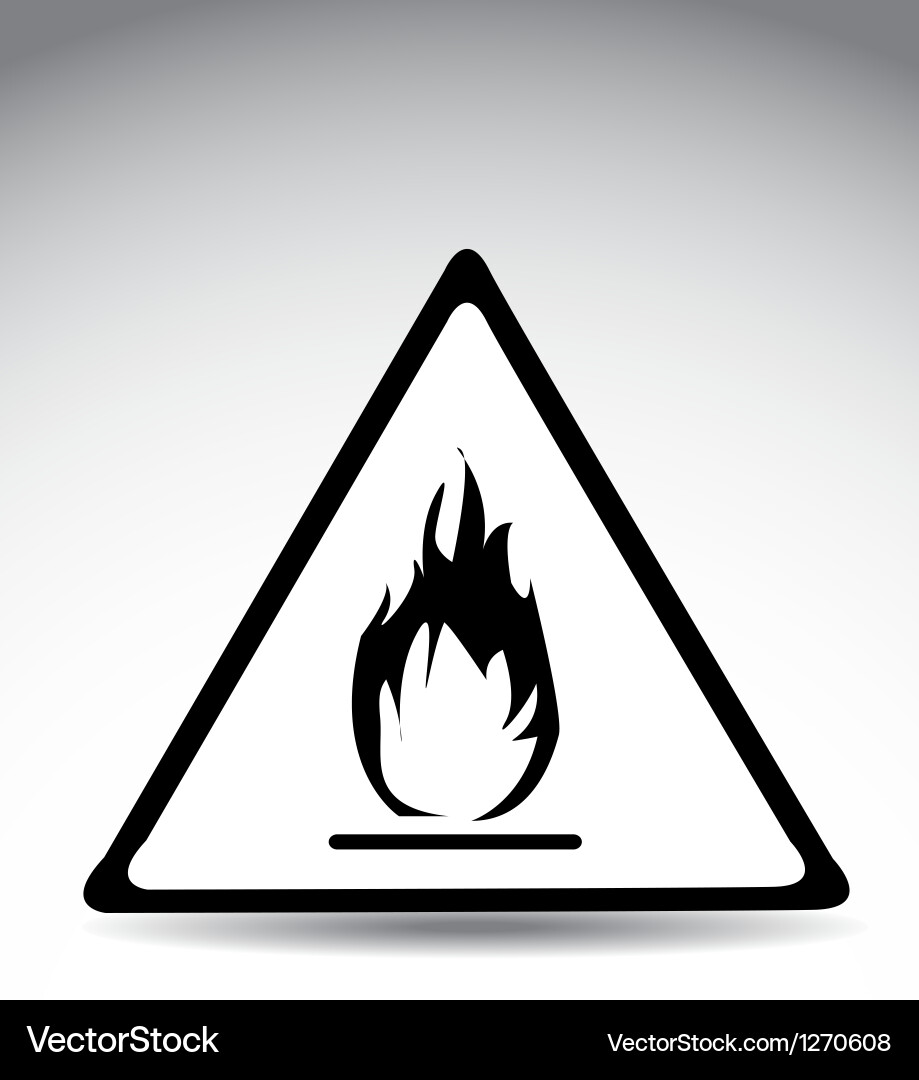 Flame warning sign Royalty Free Vector Image - VectorStock
