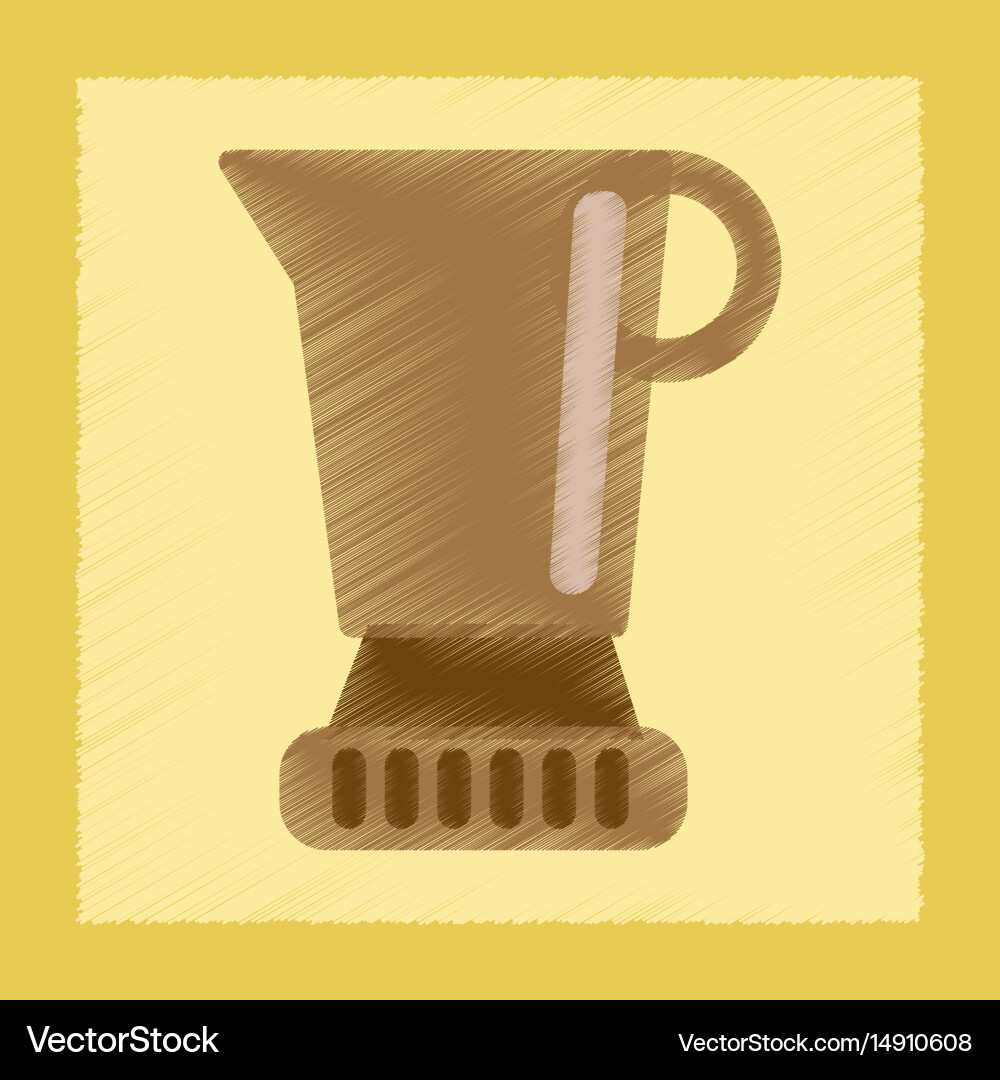 Flat shading style icon coffee maker Royalty Free Vector
