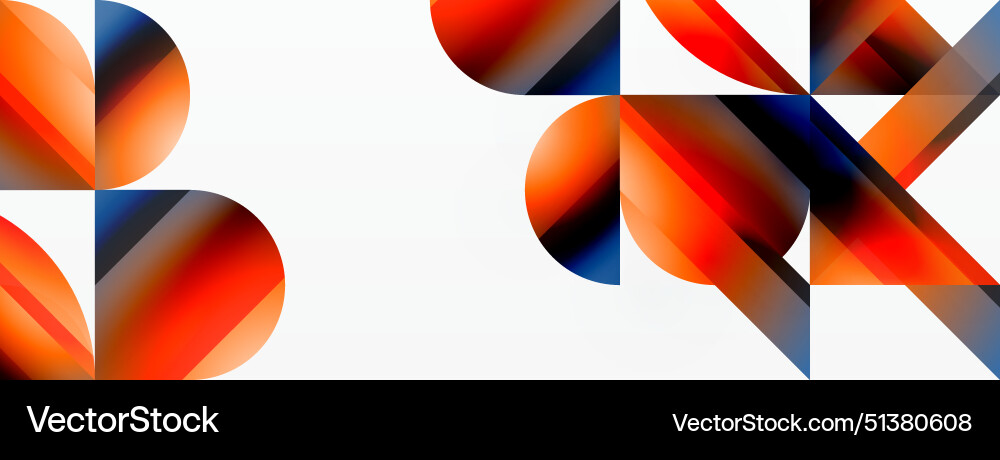 Gradient color triangles and circles on white Vector Image