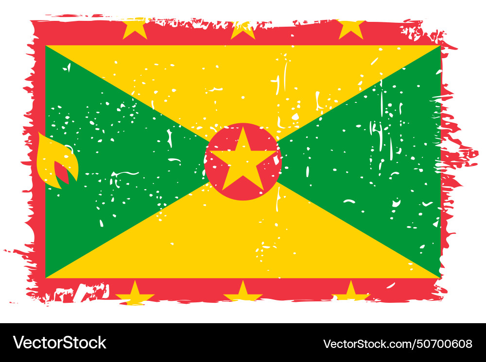 Grunge flag of grenada Royalty Free Vector Image