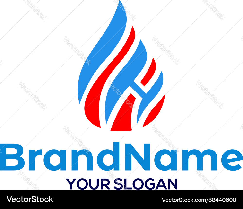 H oil and gas logo design Royalty Free Vector Image