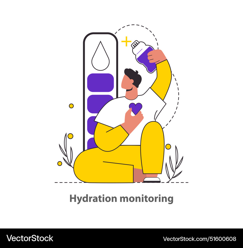 Hydration monitoring concept highlights Royalty Free Vector