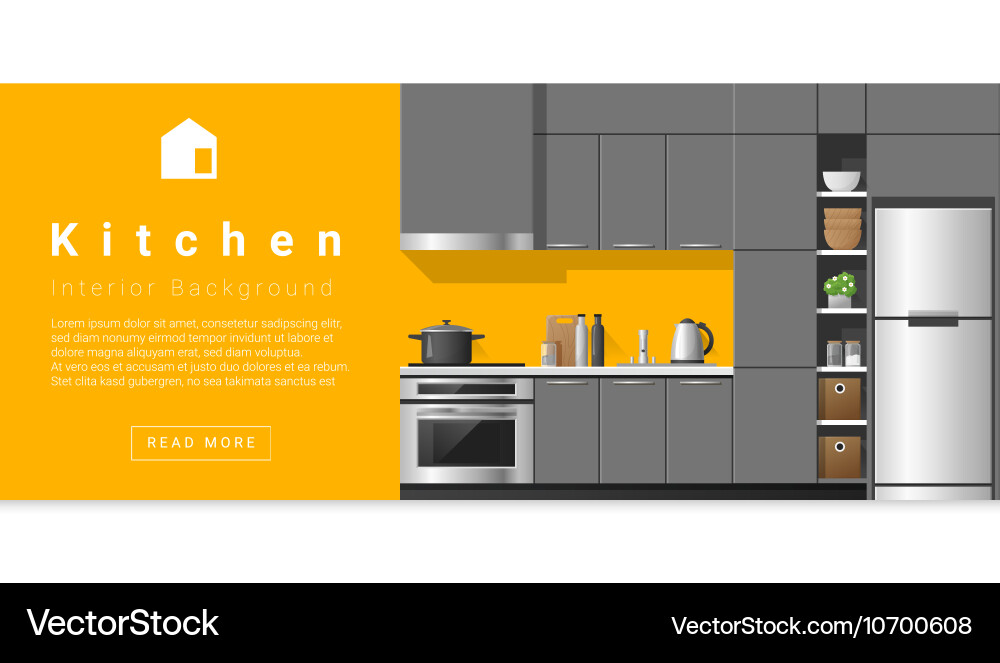 Interior design modern kitchen background 5 Vector Image