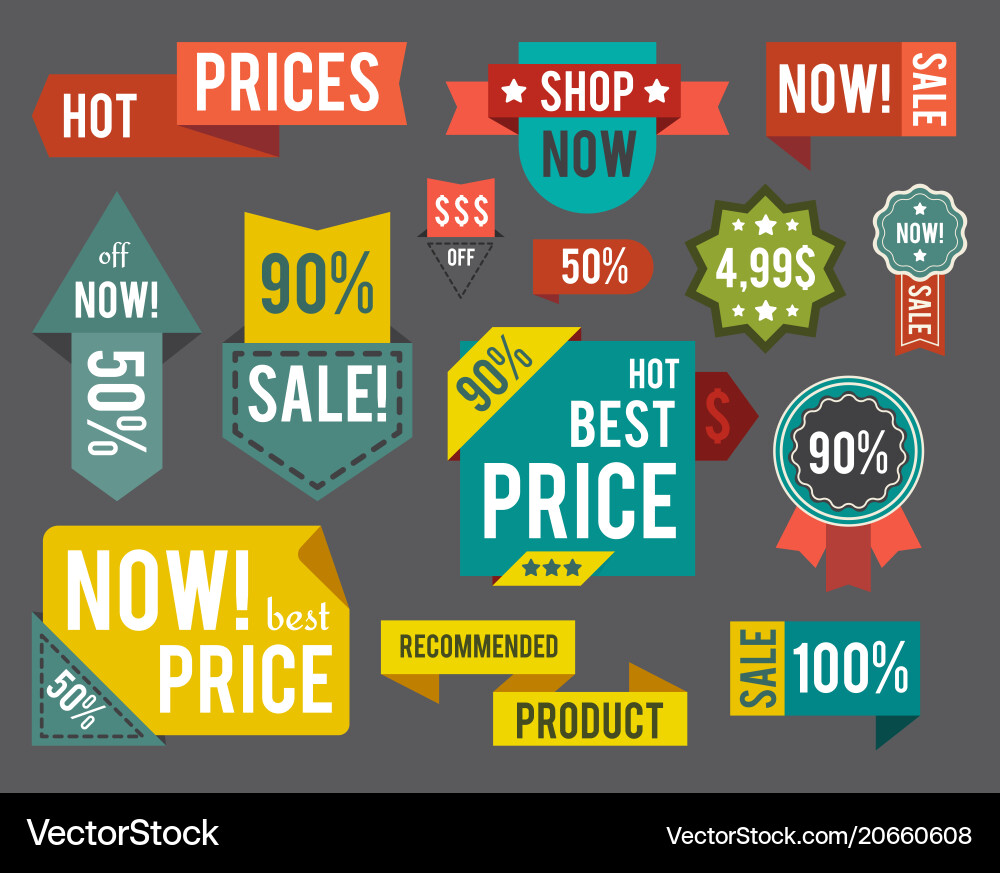 Set of label sticker titles Royalty Free Vector Image
