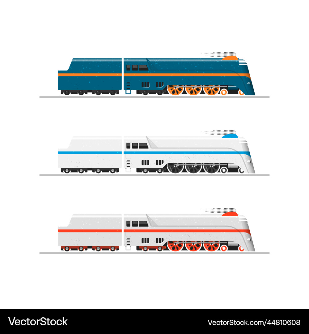 Streamlined steam locomotive side view Royalty Free Vector