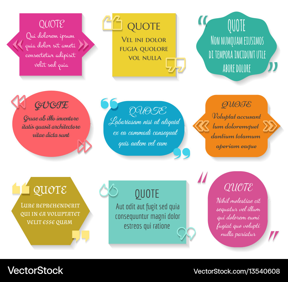 Text quotes box set texting quote sentence Vector Image