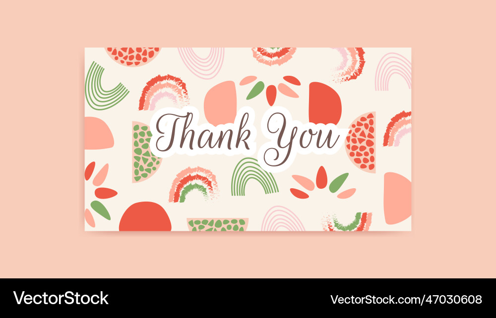 Thank you card Royalty Free Vector Image - VectorStock