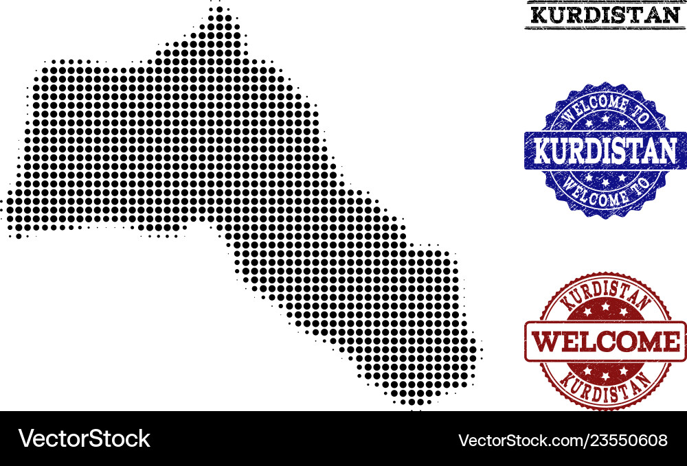 Welcome composition of halftone map kurdistan – Royalty-Free Vector ...
