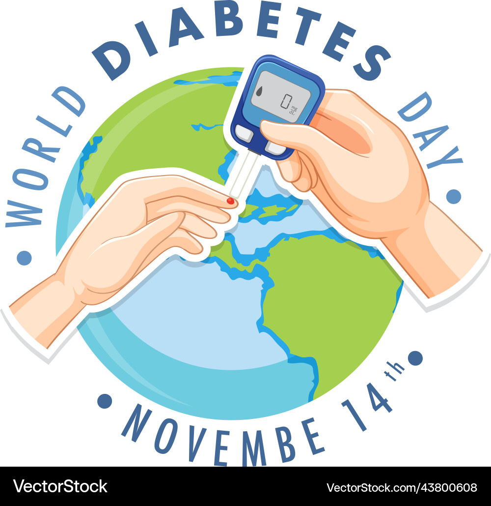 World diabetes day logo design Royalty Free Vector Image