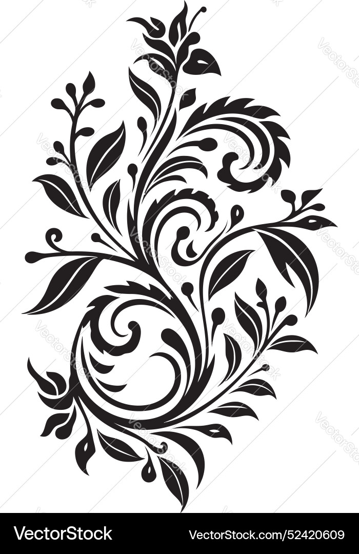 Artistic essence vintage filigree emblem Vector Image