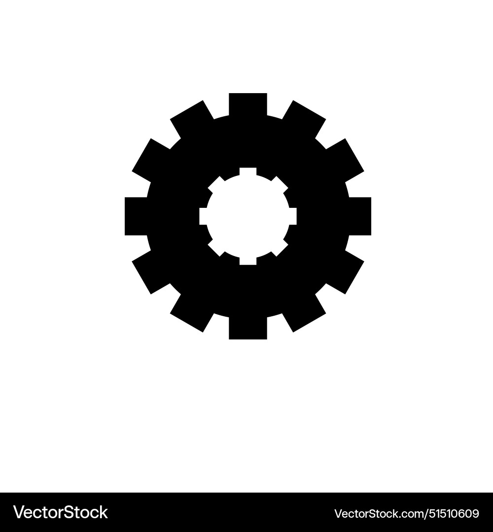 Clock gear wheels wheel train solid flat icon Vector Image