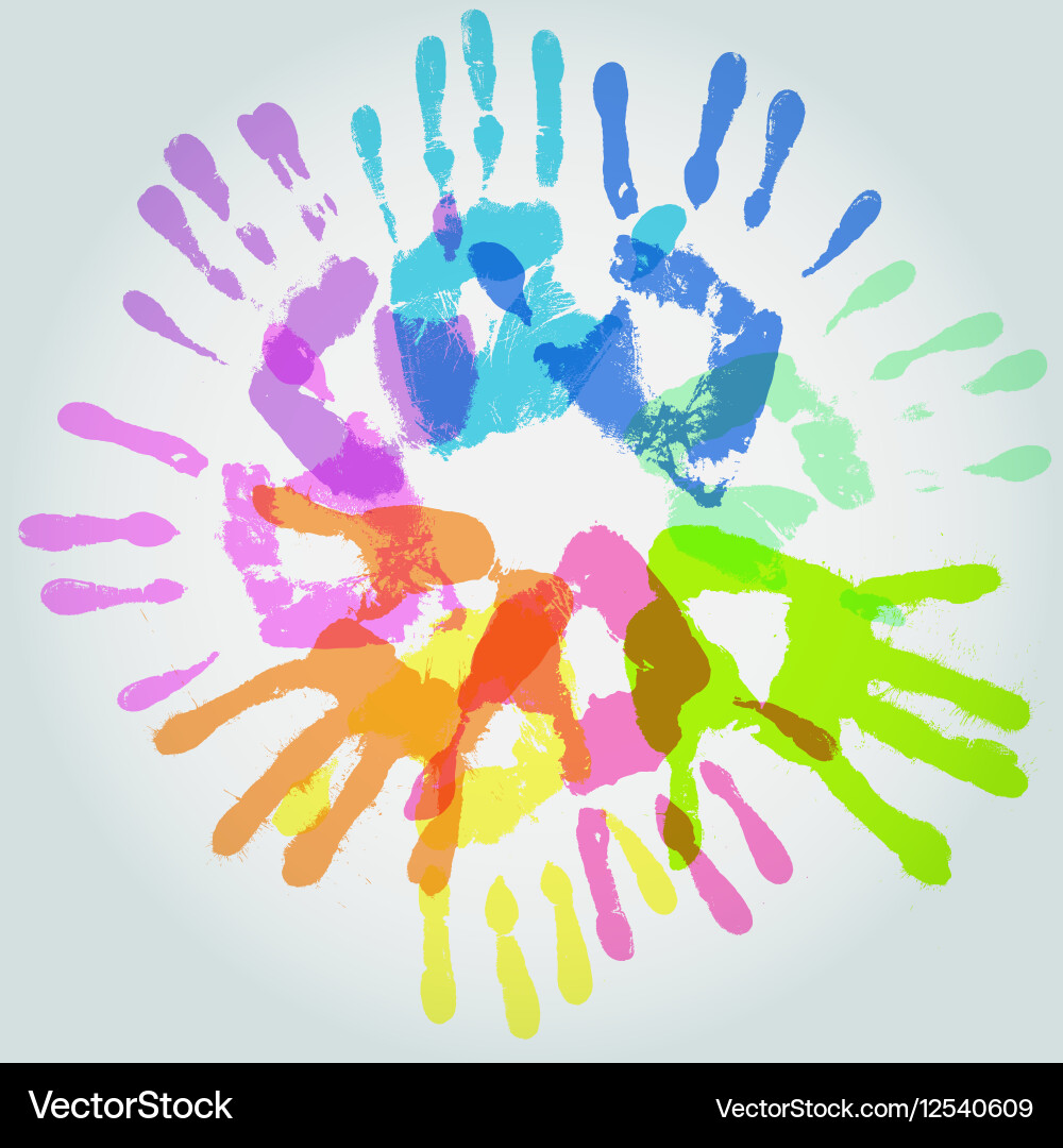 Colorful handprint Royalty Free Vector Image - VectorStock