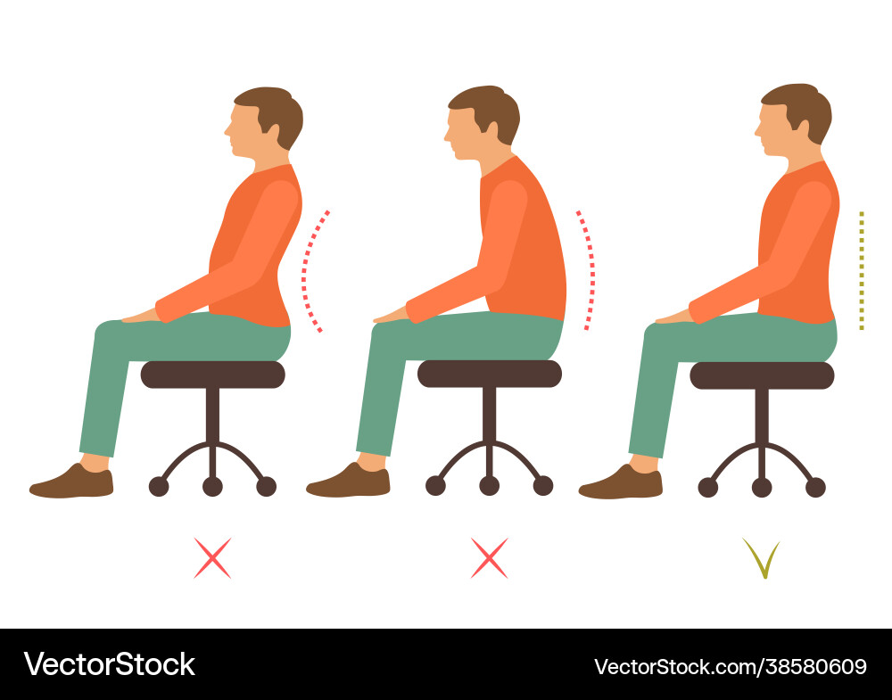 Correct back position Royalty Free Vector Image