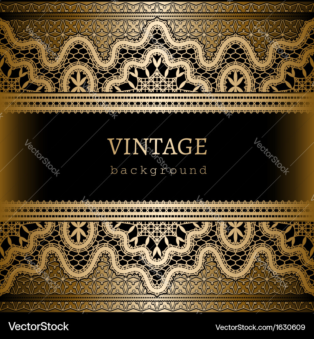 Gold lace background Royalty Free Vector Image